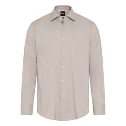 BOSS Herren Businesshemd "HANK", beige, Gr. 45, unifarben, Web, Obermaterial: 92% Polyamid, 8% Elasthan, Hemden, Slim-Fit, aus funktionalem