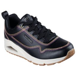 Skechers Damen Sneaker "UNO-LUXURIOUS STITCHES", Gr. 41, schwarz, Lederimitat, Schuhe, Keilsneaker, Plateausneaker mit Skech-Air Funktion