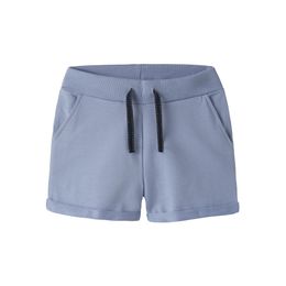 name it M&auml;dchen Sweatshorts "NKFVOLTA SWE SHORTS UNB", blau, Gr. 98, unifarben, angeraute Sweatware, Obermaterial: 95% Baumwolle, 5% Elasthan, Hosen,