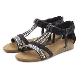 Lascana Damen Sandale "Sommerschuh, Sandalette", Gr. 43, schwarz, Obermaterial: 100% Lederimitat. Decksohle: 100% Lederimitat. Futter: 100%
