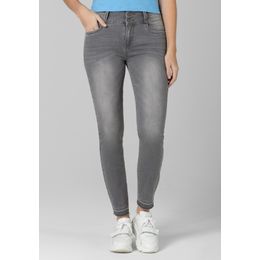 Timezone Damen Slim-fit-Jeans "Slim EnyaTZ Womanshape 7/8"grau, Gr. 31, 70% Baumwolle 20% Polyester 9% Viskose 1% Elastan, Jeans