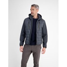 Softshelljacke Lerros, Herren, Gr. L, blau night, Web, Obermaterial: 100% Polyester, unifarben, normal h&uuml;ftbedeckend, Rundhals, elastischer Bund, Jacken Softshelljacke, mit Kapuze und Kordelzug