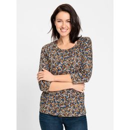 Inspirationen Damen Print-Shirt "Shirt", braun, Gr. 36, bedruckt, gebl&uuml;mt, gemustert, mehrfarbig, 50% Baumwolle, 50% Modal, Shirts