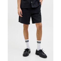 Jack & Jones Jogger Pants JACK & JONES "JPSTJAIDEN PATRAS JOGGER SHORT REG", Herren, Gr. S, N-Gr, schwarz, Web, Obermaterial: 100% Baumwolle, unifarben, relaxed fit knielang, Hosen Jogger Pants