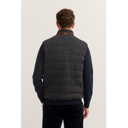Bugatti Herren Sweatweste "Regular Fit", grau, Gr. M, unifarben, 85% Baumwolle, 15% Polyester, Westen, mit Stehkragen aus einem Baumwollmix