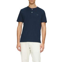 s.Oliver Herren T-Shirt, blau, Gr. XXL, unifarben, Jersey, Obermaterial: 100% Baumwolle, Shirts, mit Logo Print