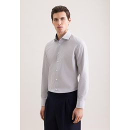 Seidensticker Herren Businesshemd "Schwarze Rose", grau, Gr. 43, gestreift, 100% Baumwolle, Hemden, Slim 1/1 Kentkragen Gestreift