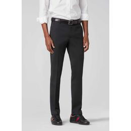MEYER Herren Chinos "Bonn", schwarz, Gr. 25, unifarben, 52% Polyester, 43% Wolle, 5% Elasthan, Hosen, mit Stretch-Dehnbund