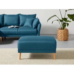 Polsterhocker Home Affaire "Granbo", blau (petrol), B:86cm H:45cm T:60cm, 100% Polyester, Hocker, Polsterhocker, passend zur Polsterserie "Granbo", Federkern
