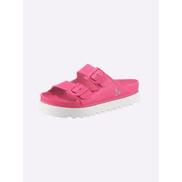 Heine Damen Pantolette, Gr. 38, pink, Synthetik, Schuhe