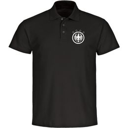 multifanshop Poloshirt - Deutschland - Adler Retro - Druck wei&szlig; - Polo