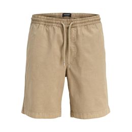 Jack & Jones Shorts JACK & JONES "JPSTJAIDEN CARTER WASH DOB SHORTS REG SN", Damen, Gr. XXL, N-Gr, crockery, Web, Obermaterial: 98% Baumwolle, 2% Elasthan, unifarben, relaxed fit knielang, Hosen Shorts