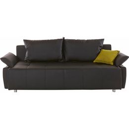 Schlafsofa Collection AB "3-Sitzer, Funtastic", braun, B:212cm H:84cm T:96cm, Zierkissen: 100% Polyester;Struktur (100% Polyester);Kunstleder SOFTLUX;Microfaser PRIMABELLE (100% Polyester), Sofas, Schlafsofa, inkl. Bettfunktion, Bettkasten, Federkern, Frei im Raum stellbar