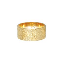 Kuzzoi Herren Silberring "Herren Bandring Organic Struktur 925 Silber", 62mm, ohne Stein, Silber 925 (Sterlingsilber), 9mm, gold, Silber 925