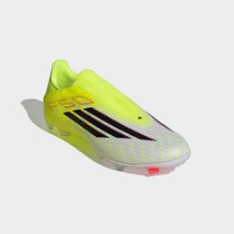 Fu&szlig;ballschuh adidas Performance "F50 LEAGUE LACELESS FIRM/MULTI GROUND", Gr. 45, team solar gelb 2, core schwarz, lucid rot, Synthetik, Textil, Schuhe Fu&szlig;ballschuh, f&uuml;r viele verschiedene B&ouml;den geeignet