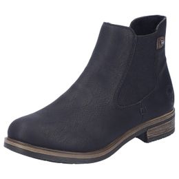 Rieker Damen Chelseaboots, Gr. 42, schwarz, Lederimitat, unifarben, Schuhe, Schlupfboots, Stiefelette, Blockabsatz, mit w&auml;rmendem Textilfutter