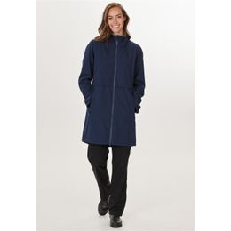 Outdoorjacke WEATHER REPORT "Dayton", Damen, Gr. 34, blau, 90% Polyester, 10% Elasthan, unifarben, lang, ohne Ausschnitt, Jacken Outdoorjacke, mit getapten N&auml;hten