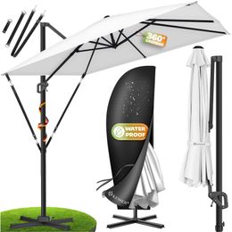 Kesser&reg; Sonnenschirm Ampelschirm SUN XL 300 x 300 cm Inkl. Abdeckung +Windsicherung Drehbar Neigbar Kippbar Marktschirm Gro&szlig; 360&deg; Rotation, Gartenschirm mit Kurbel Sonnenschutz UV50+