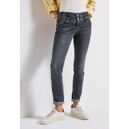 Street One Damen Comfort-fit-Jeans, grau, Gr. 36, unifarben, Jeans, 82% Baumwolle, 15% Polyester, 3% Elasthan, Jeans, Middle Waist