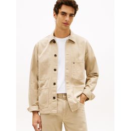 Hemdjacke Tommy Hilfiger "CHORE", Herren, Gr. XXL, sandalwood, Web, Obermaterial: 100% Baumwolle, unifarben, regular fit normal, Rundhals, eingesetzt abgesteppte Kante, Jacken Hemdjacke, Overshirt Regular fit mit aufgesetzten Taschen