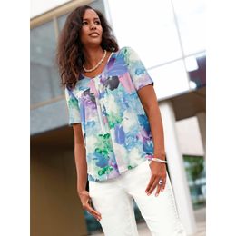 Rundhalsshirt Lady "Rundhals-Shirt", Damen, Gr. 36, eisblau, ros&eacute;, bedruckt, 95% Viskose, 5% Elasthan, gemustert, mehrfarbig, Rundhals, Shirts Rundhalsshirt