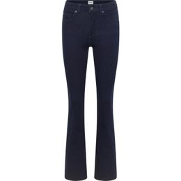 Bootcut-Jeans Mustang "Damen Style Shelby Slim Boot", Damen, Gr. 29, L&auml;nge 30, 841 dunkelblau, Denim/Jeans, 99% Baumwolle, 1% Elasthan, bootcut fit, Jeans Bootcut-Jeans