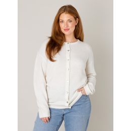 Damen Cardigan "Yulia", beige, Gr. 54, Base Level Curvy, unifarben, Strick, Obermaterial: 43% Nylon, 26% Polyacryl, 13% Alpaka, 13% Wolle, 5%