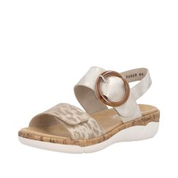 Remonte Riemensandale Damen Gr&ouml;&szlig;e 36 beige / dunkelbeige / gold