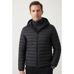 Calvin Klein Herren Funktionsjacke "LS HOODED NYLON CHANNELED PUFFER"schwarz, Gr. L, unifarben, Web, Obermaterial: 100% Polyamid, Jacken, Regular