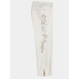 Lady Damen 5-Pocket-Jeanswei&szlig;, Gr. 24, gebl&uuml;mt, gemustert, 98% Baumwolle, 2% Elasthan, Jeans