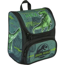 Vorschulranzen Scooli "Cutie", Jungen, Gr. B/H/T: 21cm x 23cm x 13cm, blau (jurassic world gr&uuml;n), Polyester, gemustert, Rucks&auml;cke Vorschulranzen