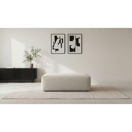 Polsterhocker Inosign "Koa", wei&szlig;, B:114cm H:44cm T:61cm, 100% Polyester, Hocker, Polsterhocker, Wellenunterfederung, weicher Lounge-Sitzkomfort
