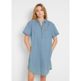 bonprix Damen Jeanskleid, blau, Gr. 46, unifarben, Denim/Jeans, Obermaterial: 100% Baumwolle, Kleider, Casual, aus Baumwolle, Oversize Passform