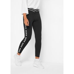 bonprix Damen Leggings "Schnelltrocknende Leggings, 7/8 L&auml;nge", schwarz, Gr. 48, Obermaterial: 92% Polyester, 8% Elasthan, Hosen, schnelltrocknendes