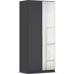 Dreht&uuml;renschrank OTTO HOME "Kleiderschrank Schrank Garderobe AGORDO mit Dekor- oder Hochglanzfront", grau (graumetallic), B:91cm H:210cm T:54cm, Holzwerkstoff, Schr&auml;nke, Dreht&uuml;renschrank, durchdachte Innenausstattung, in 8 Breiten und 2 H&ouml;hen MADE IN GERMANY, Topseller