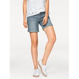 Jeansshorts Heine, Damen, Gr. 36, Normalgr&ouml;&szlig;en, blau (blau stone), 98% Baumwolle, 2% Elasthan, unifarben, kurz, Jeans Jeansshorts