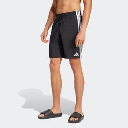Badeshorts adidas Performance "3-STREIFEN 8-INCH", Herren, Gr. L, N-Gr, schwarz-wei&szlig; (schwarz, wei&szlig;), Obermaterial: 100% Polyester, Badehosen Badeshorts