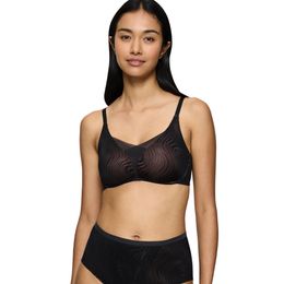 B&uuml;gelloser BH Triumph "Shape Smart Ellipse", Damen, Gr. 1, N-Gr, schwarz, Microtouch, Obermaterial: 48% Polyamid, 27% Polyester, 25% Elasthan, BHs, gl&auml;ttend, tieferes Dekollet&eacute;, wellenf&ouml;rmigen Jacquard-Mesh