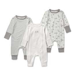 Tchibo - 3 Baby-Pyjamas - Baby - Gr. 74/80 - wei&szlig;/print