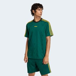 T-Shirt adidas originals "JACQUARD TRIKOT", Herren, Gr. M, collegiate gr&uuml;n, Obermaterial: 100% Polyester, Rundhals, Shirts T-Shirt