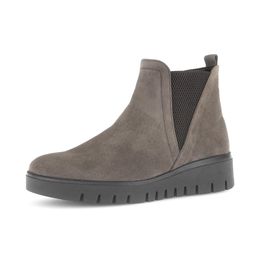 Gabor Damen Chelseaboots "DAVOS", Gr. 37, beige, Elastischer Einsatz, Veloursleder, unifarben, Basic, Schuhe, Keilboots, Ankleboots in Komfortweite H