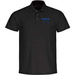 multifanshop Poloshirt - Paderborn - Herzschlag - Druck blau - Polo