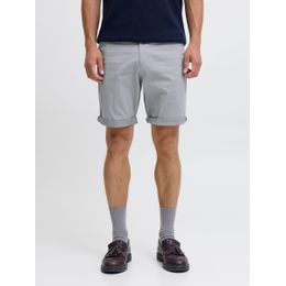 Jack & Jones Chinoshorts JACK & JONES "JPSTBOWIE JJSHORTS S", Herren, Gr. M, N-Gr, grau (ultimate grau), Web, Obermaterial: 98% Baumwolle, 2% Elasthan, unifarben, regular fit kurz, Hosen Chinoshorts, mit Aufschlag