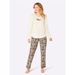 w&auml;schepur W&Auml;SCHEPUR Damen Schlafanzug, Gr. 52, beige, 100% Baumwolle, Homewear-Sets
