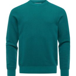 Ragwear Damen Rundhalspullover "Orien"teal gr&uuml;n, Gr. L, Material: 97% Baumwolle, 3% Nylon, Pullover, Strickpullover mit Rundhals-Ausschnitt