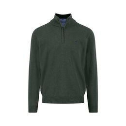 Fynch-Hatton Herren Troyer, gr&uuml;n, Gr. L, unifarben, Obermaterial: 100% Baumwolle, Pullover, mit Rei&szlig;verschluss, Regular Fit, unifarben, mit