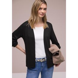 Cardigan Street One, Damen, Gr. 34, schwarz, Stoff, 65% Polyester, 35% Viskose, unifarben, normal normal, ohne Ausschnitt, elastischer Bund, Strickjacken, bestehend aus einem Materialmix