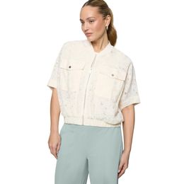 Jackenblazer Zero "Damen kurzarm mit Taschen", Damen, Gr. 40, eggnog, Spitze, Obermaterial: 5% Elasthan, 95% Polyamid, transparent, figurumspielend normal, weit, Blazer, Spitze