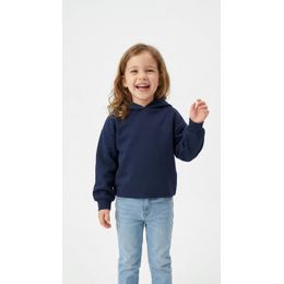 Kapuzensweatshirt KIDS Only "KOGADA-COOPER HEART L/S HOOD FR SWT NOOS", M&auml;dchen, Gr. 146/152, navy blazer detail:navy blazer emb. heart, Sweatware, Obermaterial: 53% Polyester, 42% Viskose, 5% Elasthan, unifarben, regular fit normal, Rundhals, Rippb&uuml;ndchen, Sweatshirts