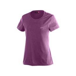 T-Shirt Maier Sports "Waltraud", Damen, Gr. 48, purpurviolett, 100% Polyester, Rundhals, Shirts T-Shirt, Damen Kurzarmshirt, leichtes Sommer Funktionsshirt, Rundhals, Reg Fit